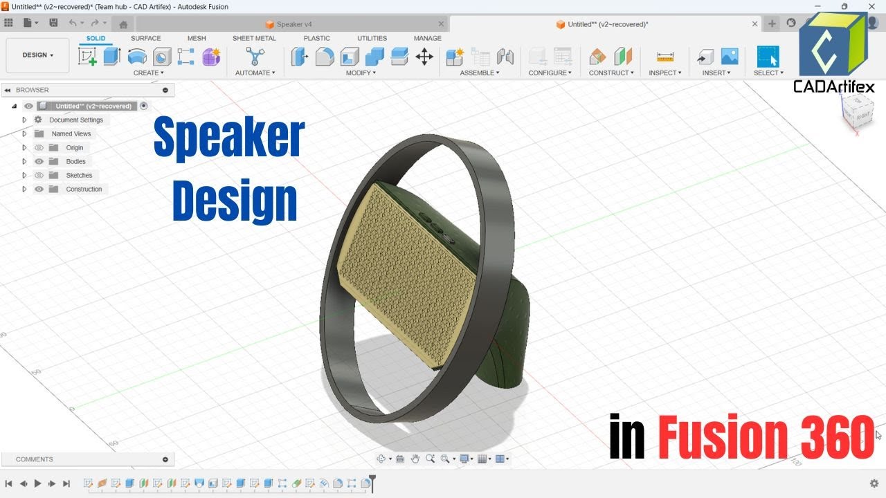 Speaker Design in Fusion 360 | Step-by-Step Tutorial #speaker #fusion360 #design #tutorial - YouTube