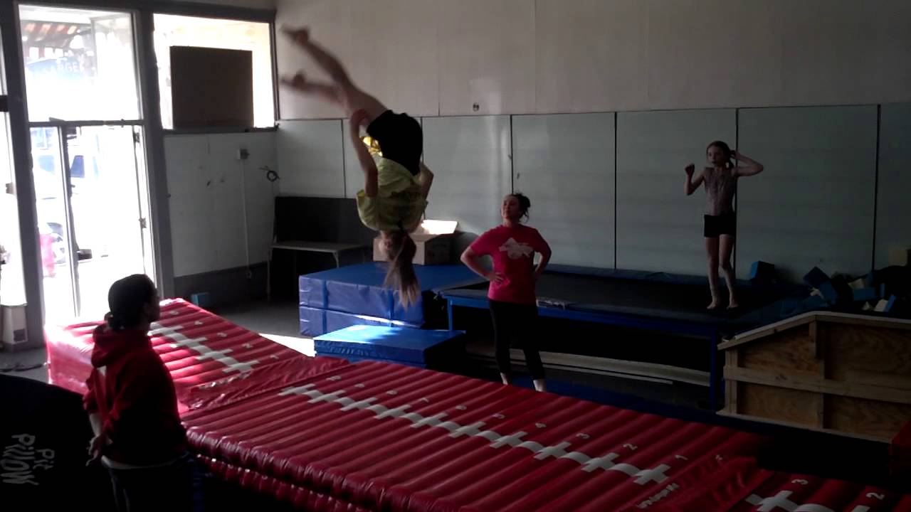 Sarah's round off back layout:) - YouTube