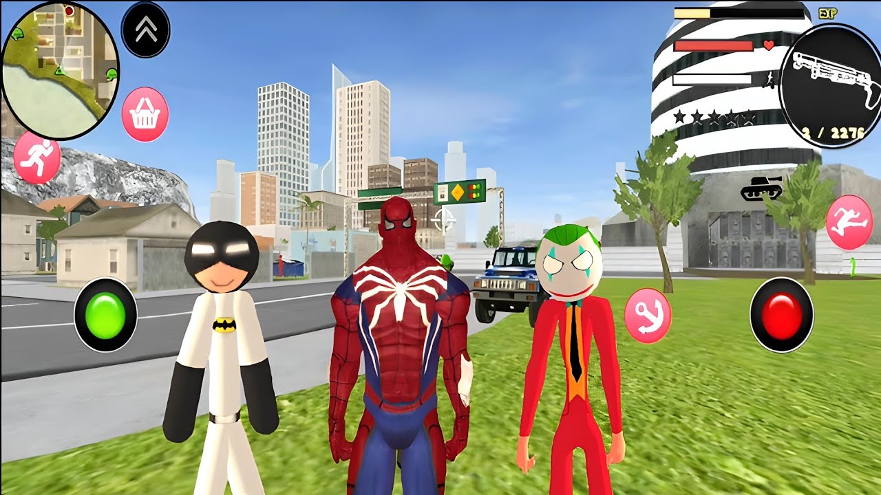 Batman Stickman Game Spider Bat Man Crime City Part #47 New Games ...