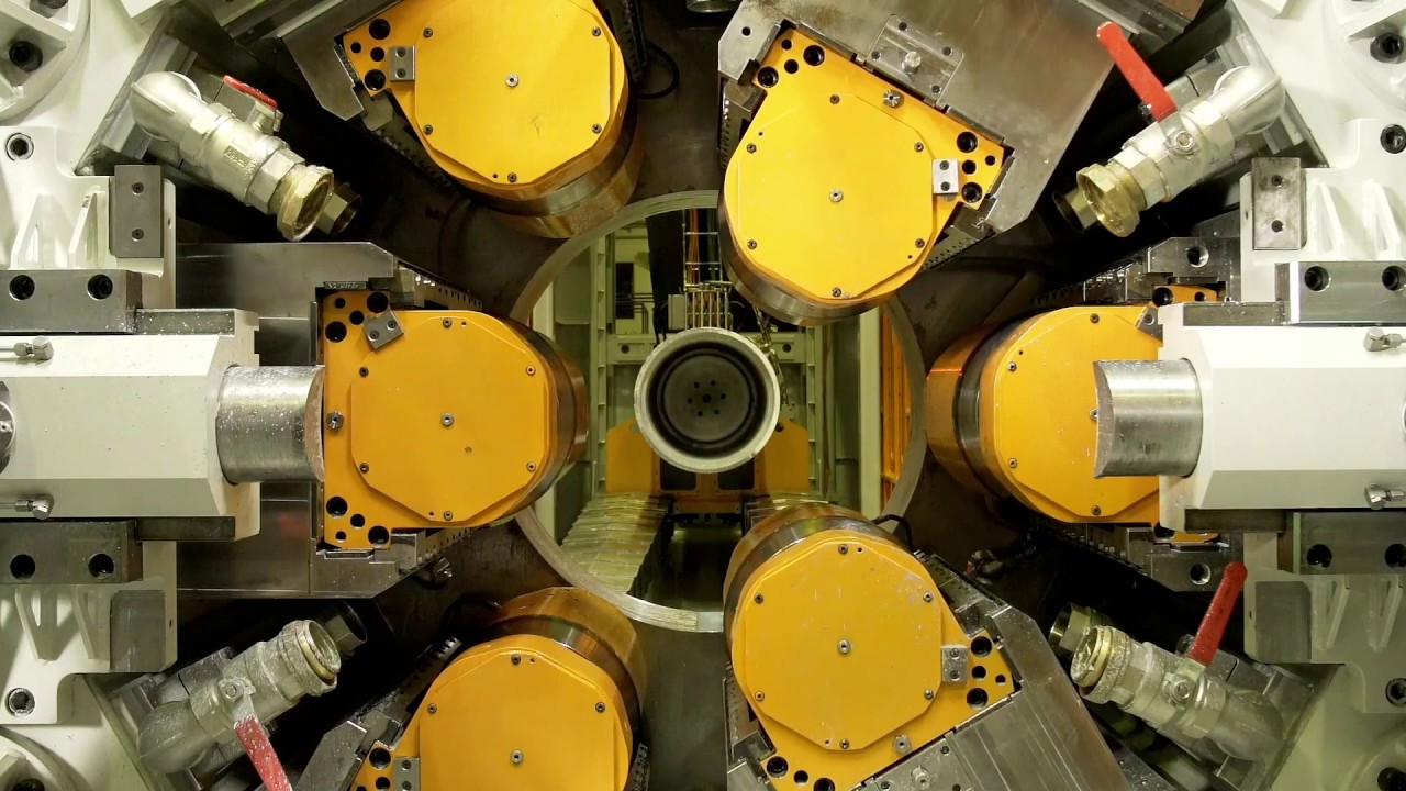 REPKON RFFM 665-472-400-CNC SIX ROLLER FLOWFORMING MACHINE - YouTube