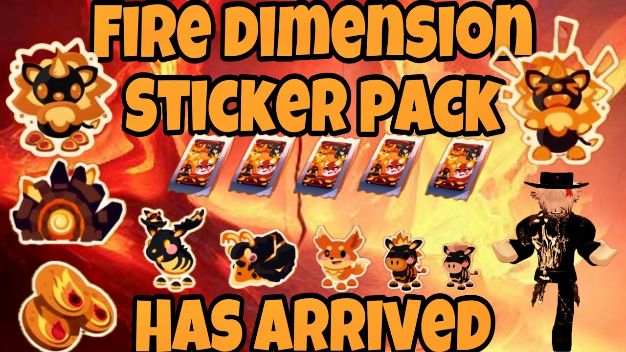 Adopt Me Stickers fire dimension packs. - YouTube