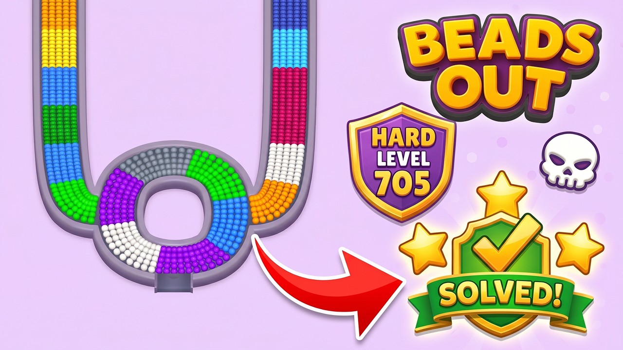 🔴 Beads Out Level 705 Walkthrough [HARD LEVEL] Solution & Guide 🧩 - YouTube
