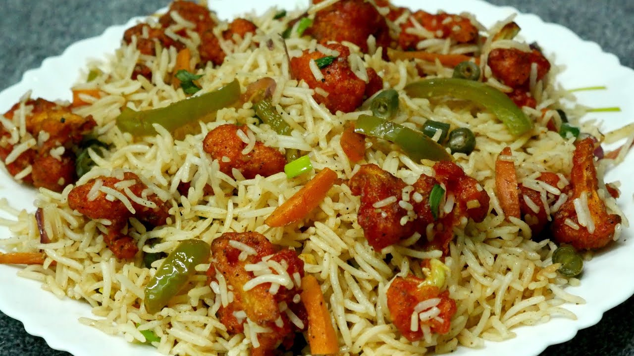 Gobi Fried Rice | Street Style Gobi Fried Rice | Cauliflower Fried Rice ...