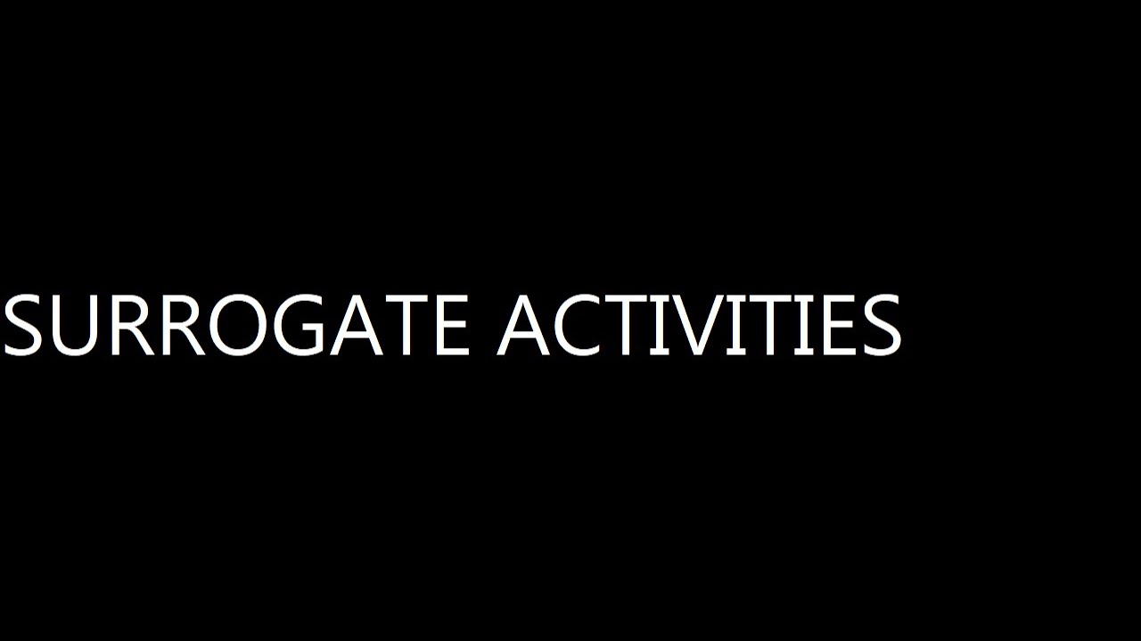 SURROGATE ACTIVITIES, What They Are And How To Avoid Them - YouTube