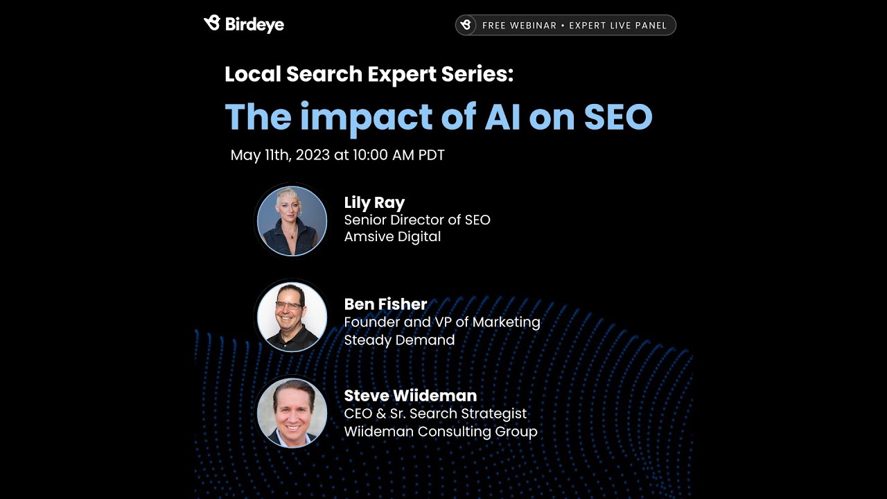 Webinar Local Search Expert Series The impact of AI on SEO - YouTube