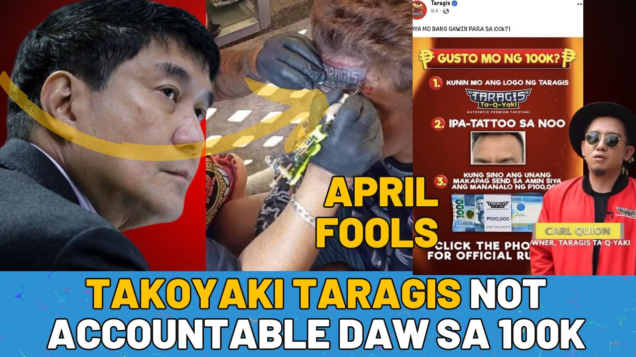 TAKOYAKI TARAGIS APRIL 1 CHALLEGE 100K TATTOO SA NOO APRIL FOOLS LANG ...