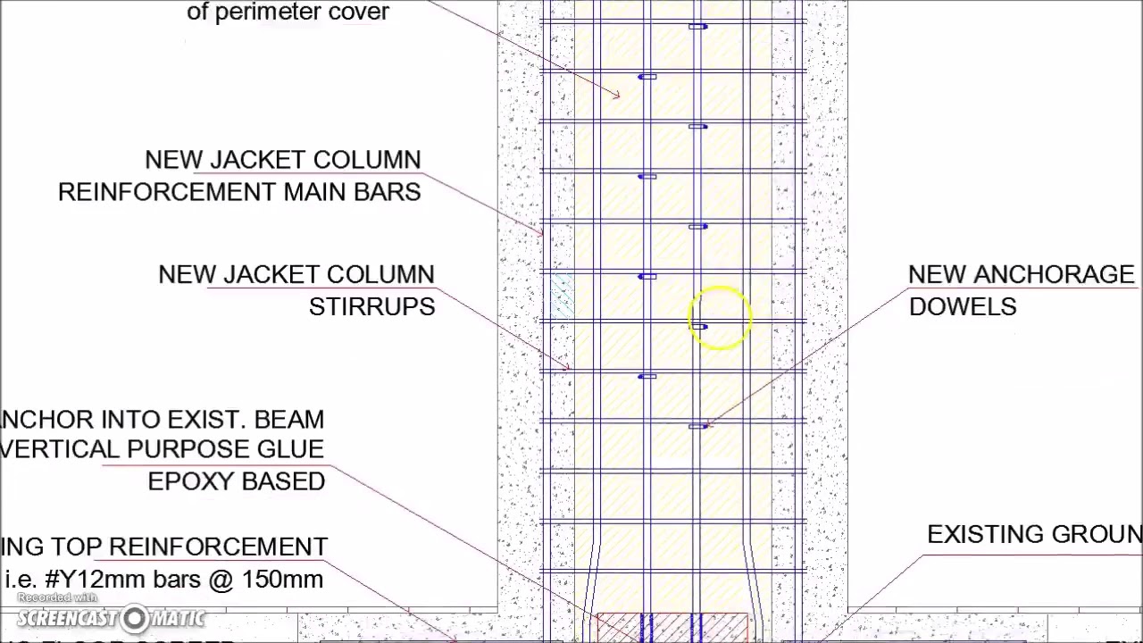 26 Concrete Column Jacketing Footing Foundation Support Detail - YouTube