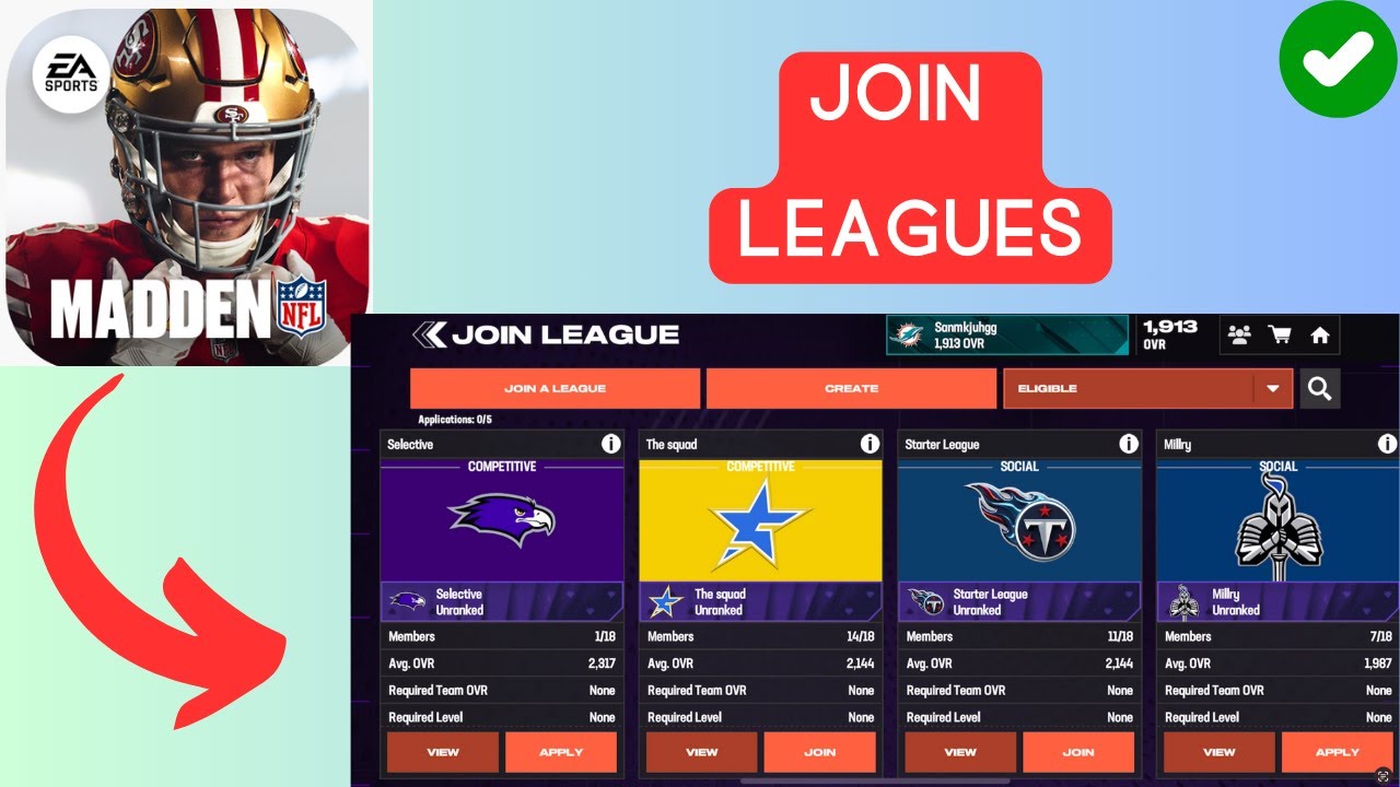 How to Join league in Madden NFL 25 Mobile Football - YouTube