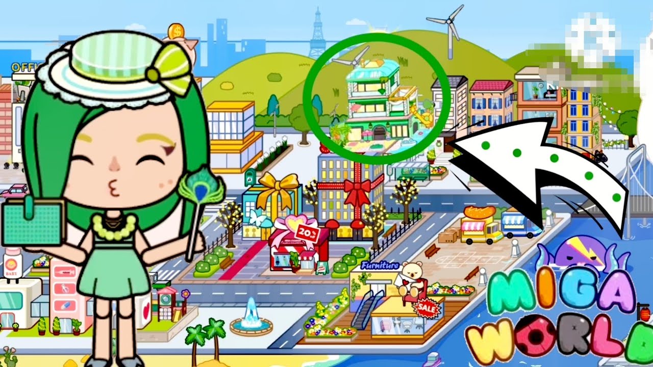 Amazing Green House Design💚 In Miga World🌍 - YouTube