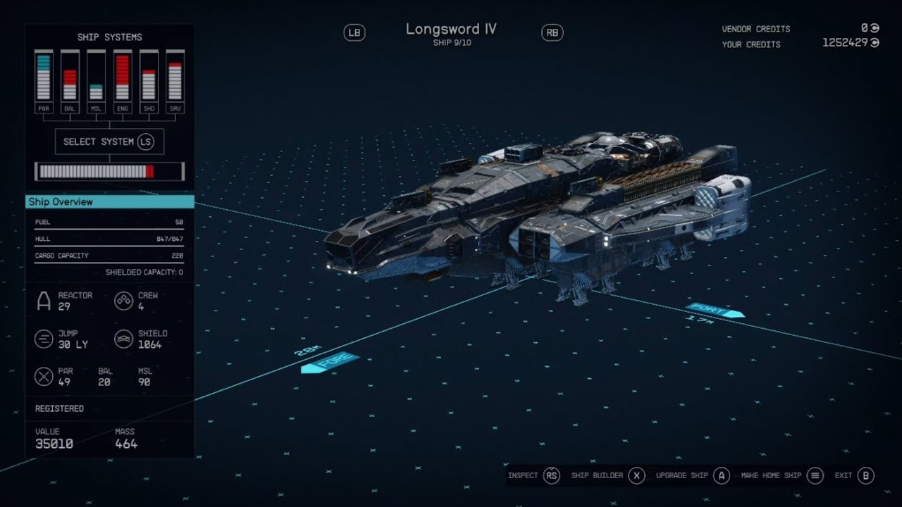 Starfield Ships: Longsword stats, exterior and interior - YouTube