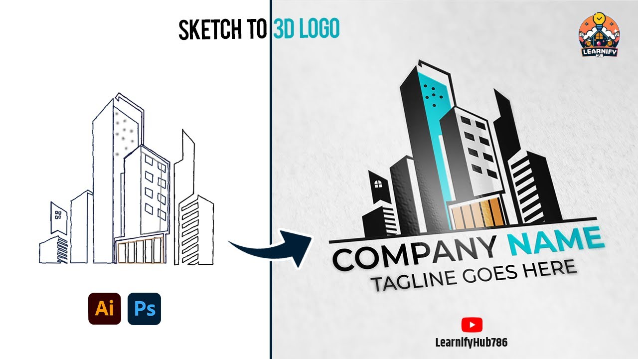 convert Sketch logo in to 3D Logo | Drawing to vector | Sketch to ...