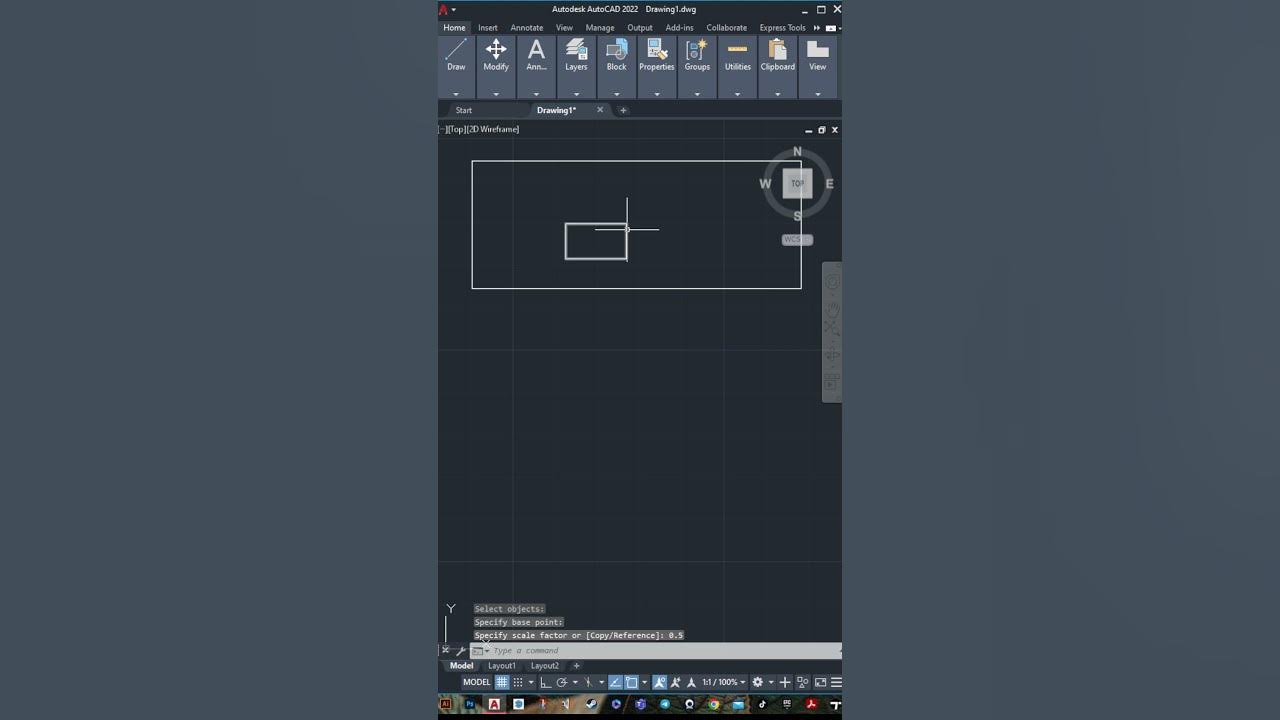 AutoCAD scale command - YouTube