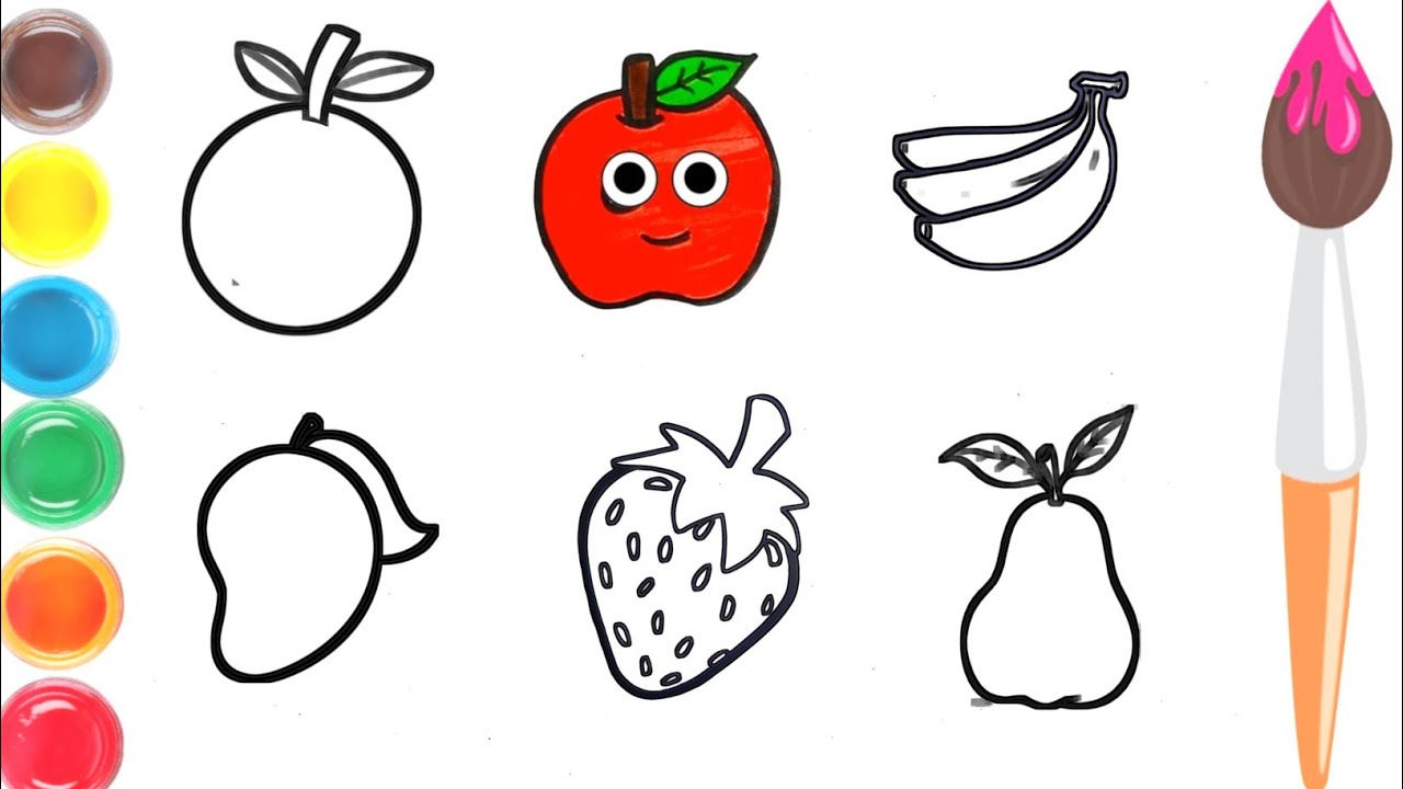 haw to draw fruits||draw fruits||fruits drawing||kids easy drawings ...