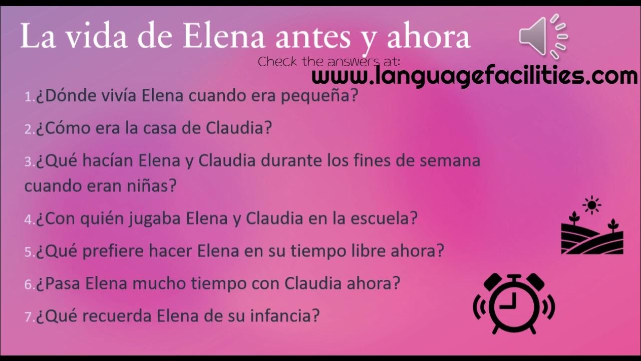 Spanish Listening Practice - Antes y Ahora. La vida de Elena A2 - YouTube