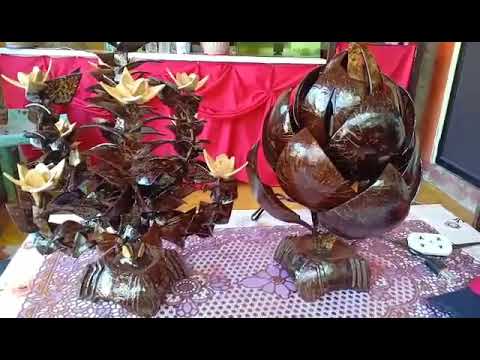 flower vase making/coconut shell - YouTube