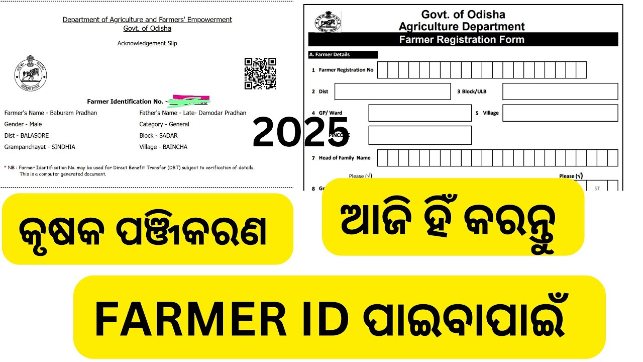 କୃଷକ ପଞ୍ଜିକରଣ farmer registration form odisha Full process // farmer id ...