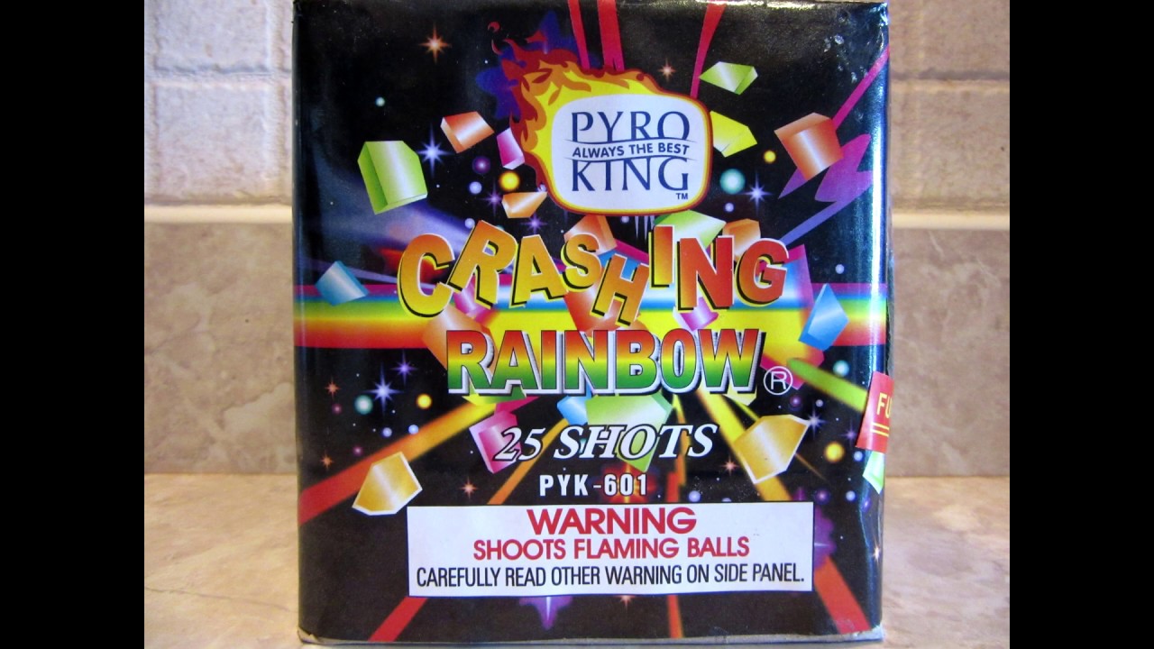 Crashing Rainbow Pyro King Fireworks 25 Shots 2019 - YouTube