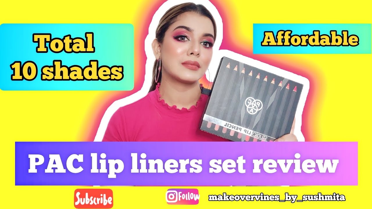 PAC lip liners set honest review and S swatches || 10 shades in ...