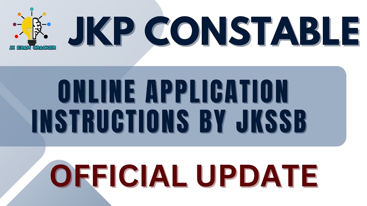 JKP CONSTABLE IMPORTANT UPDATE BY JKSSB II JKPOLICE I JKSSB - YouTube
