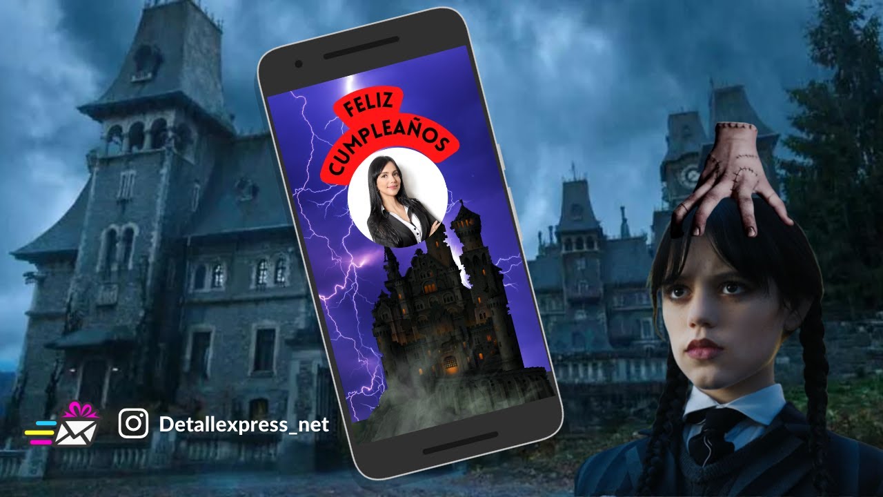 MERLINA ADDAMS Tarjeta Virtual de Invitación Digital Animada shorts ...