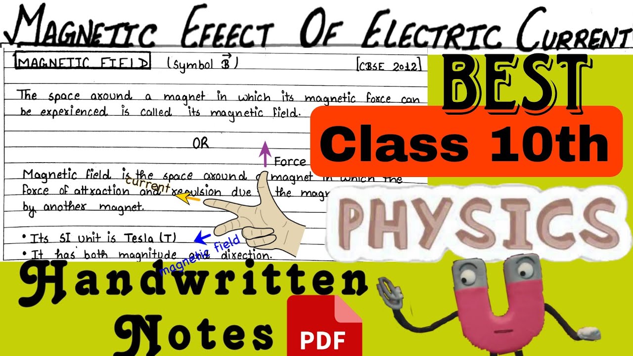 Magnetic effects of current Handwritten Notes pdf class 10th Science ...