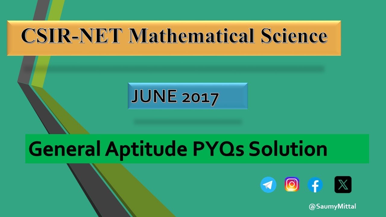 Csir Net Mathematical Science June 2017 General Aptitude Part A Pyqs