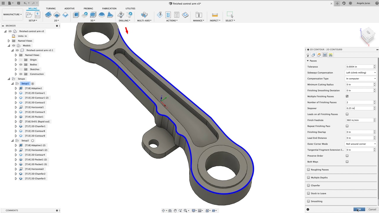Fusion 360 - Stock Contours - YouTube