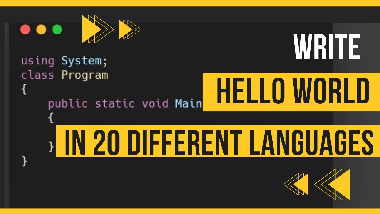 Hello World in 20 Different Languages. #java #javascript #php #python # ...