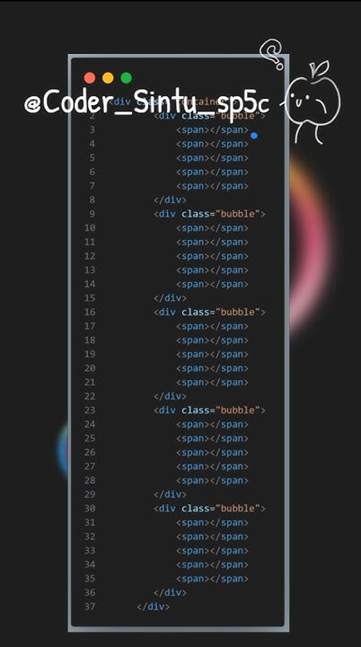 Bubble Animation Html Css Coding Webcoding Programming Webdesign Software Youtube