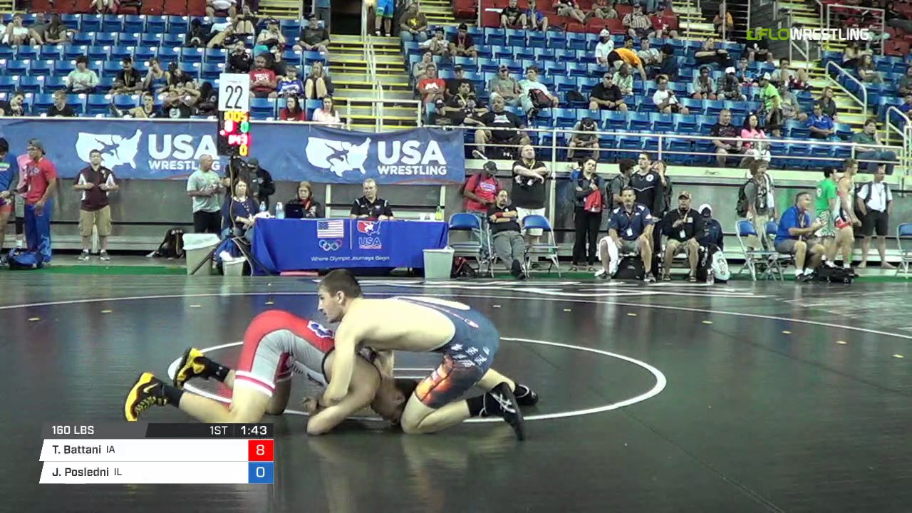 Junior GR 160 Consi of 32 #2 - Tate Battani (IA) vs. Joseph Posledni ...