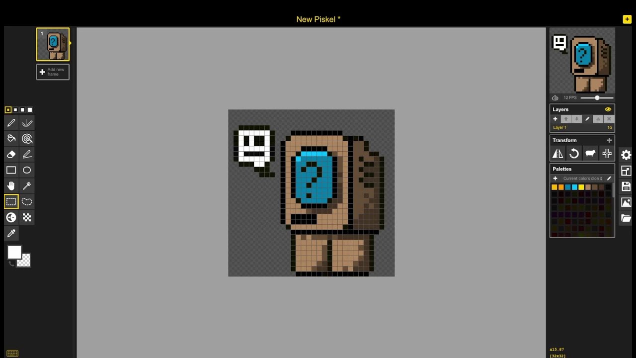 Drawing a 2D character Timelapse (Piskel) - YouTube