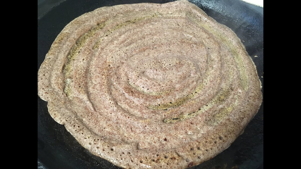 Urad Dal & Ragi Flour Dosa | Udidu ani Nanchane Pitti Polo | Dosa ...