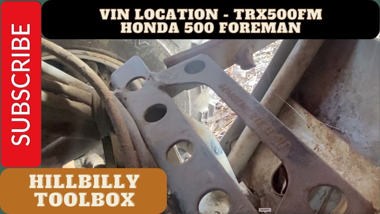 How to find your VIN locations for a Honda 500 Foreman - TRX500FM - YouTube