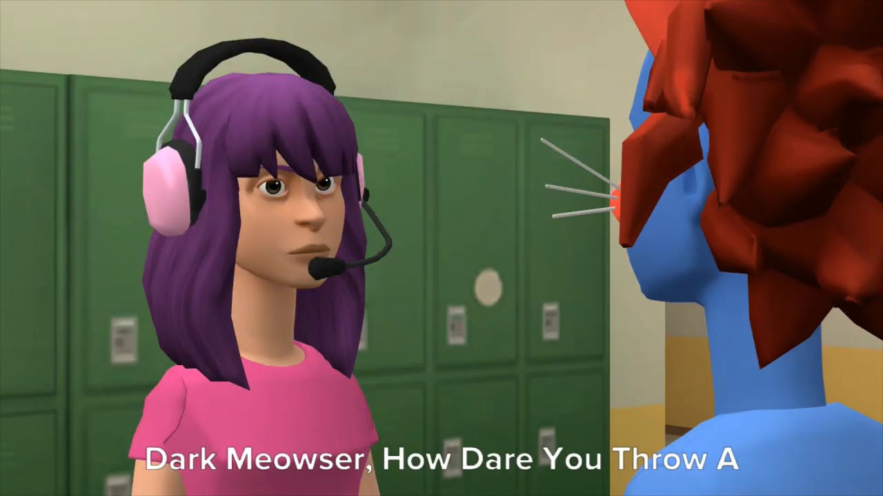 Wendy Throws A Volleyball At Dark Meowser Back - YouTube