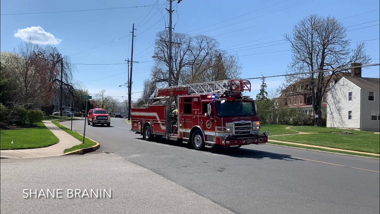 Long Branch Fire Department Ladder 25-91 & Command 25-69 Responding 4 ...