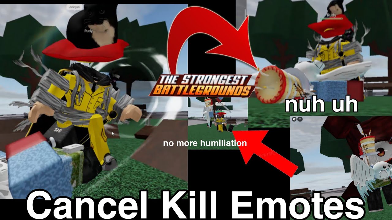 How To CANCEL Kill Emotes Cutscenes| The Strongest Battlegrounds - YouTube