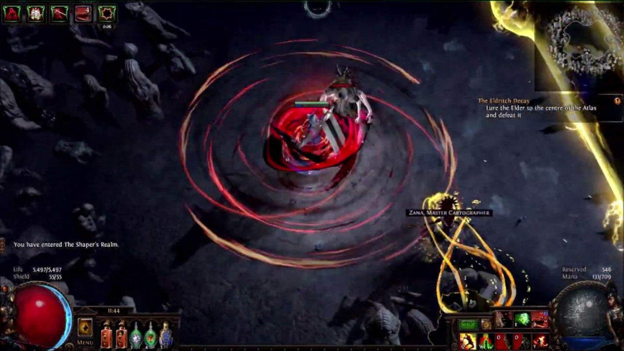 Tier 17 Elder kill ("Uber Elder") (Path of Exile) - YouTube