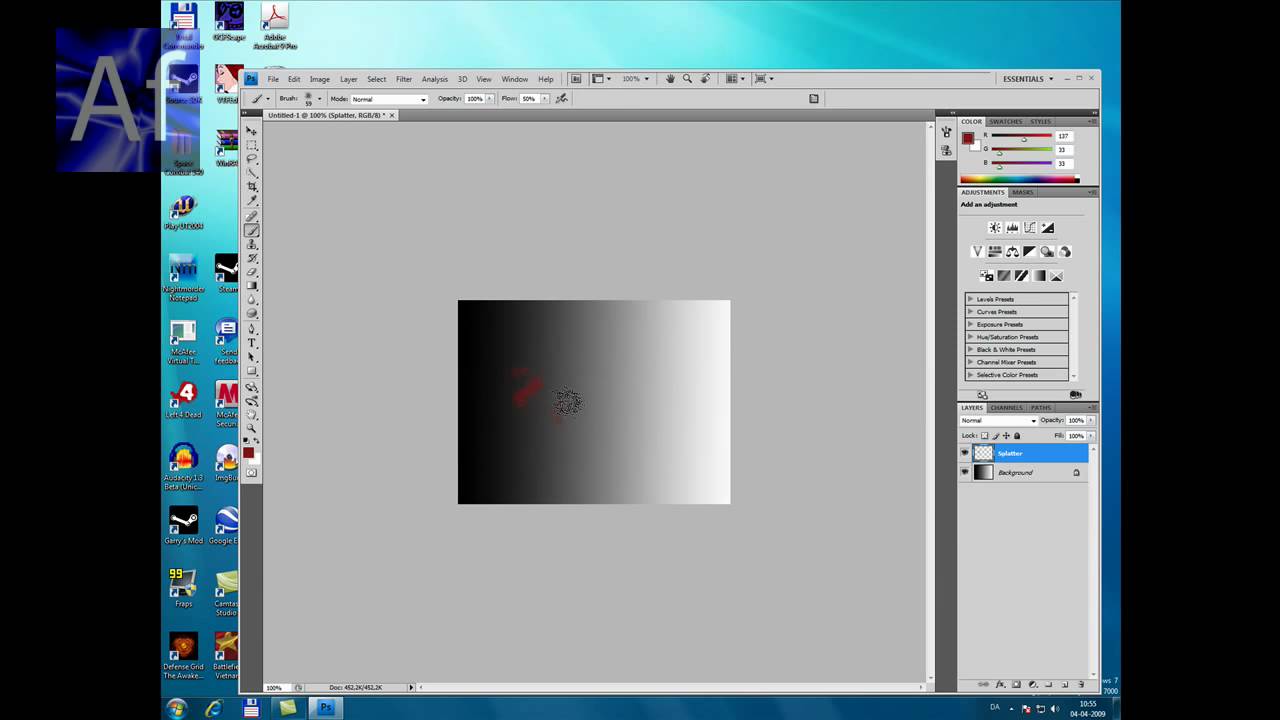 Photoshop tutorial Blood splatter / effect - YouTube