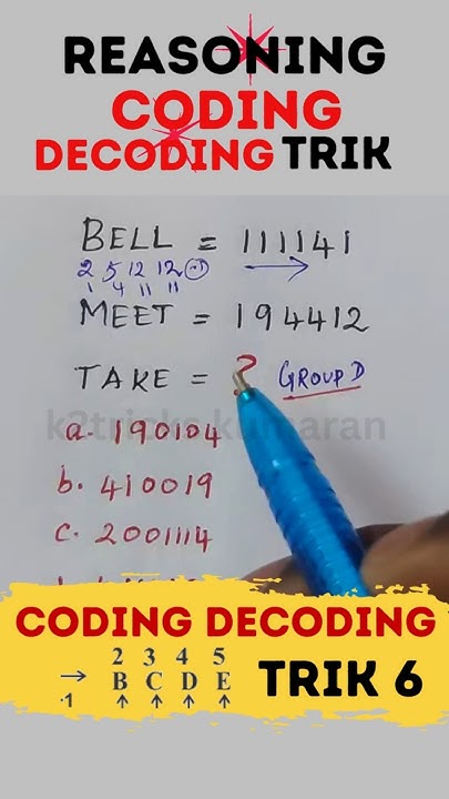 Coding and Decoding Trick | TNPSC Maths Shortcuts | APTITUDE & REASONING | RRB SSC #shorts # ...