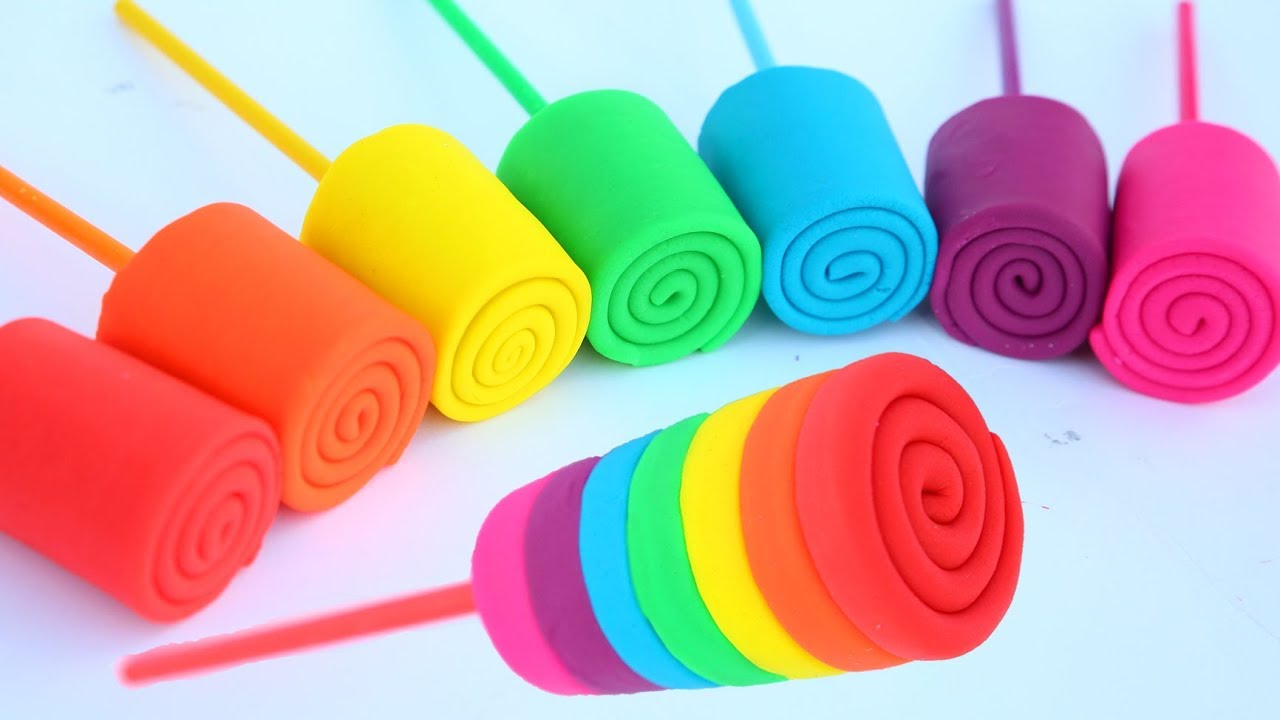 Ice Cream Spring Roll Dough Educational Video For Kids Learn Colors ...