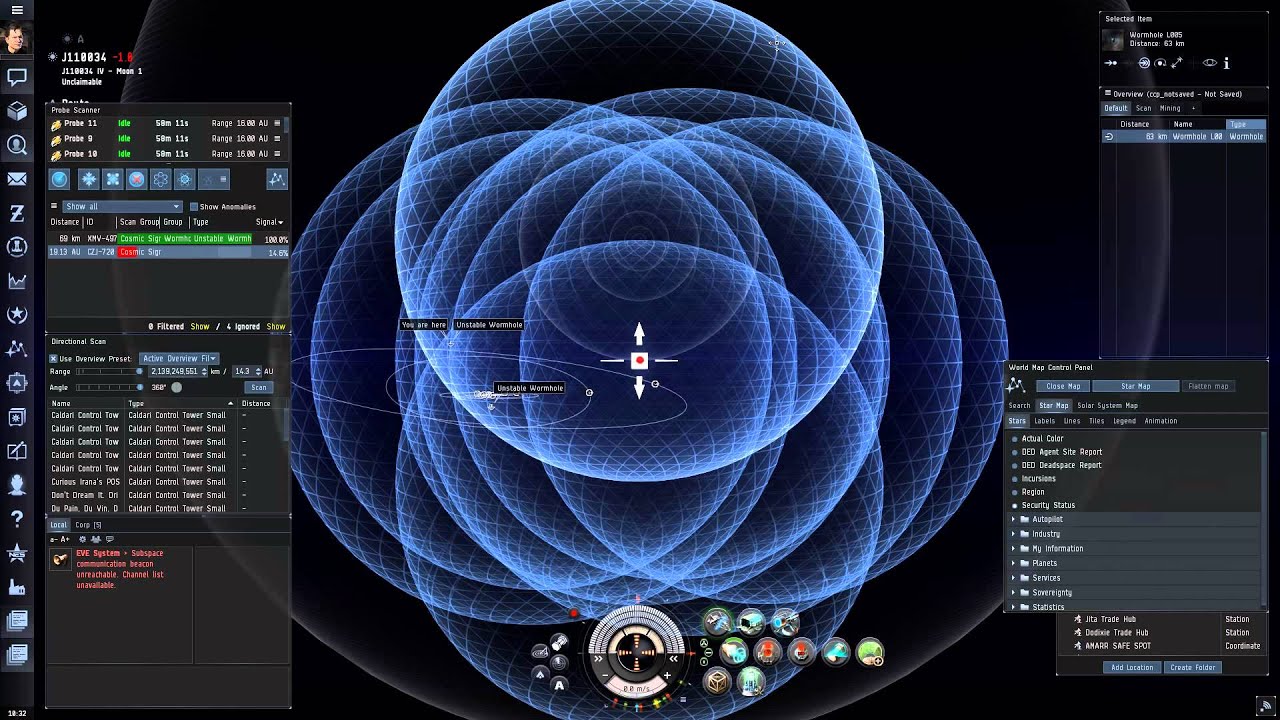 Eve Online - Scanning Wormhole Network - YouTube