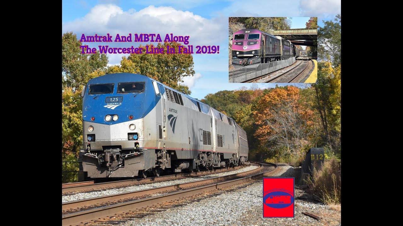 Amtrak And MBTA Along The Worcester Line In Fall 2019! - YouTube