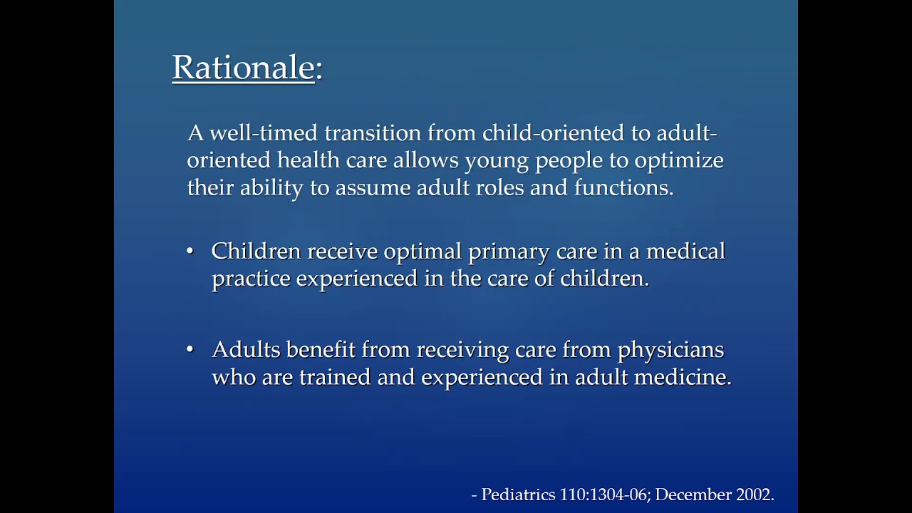 Transitioning from Pediatric to Adult Health Care - YouTube