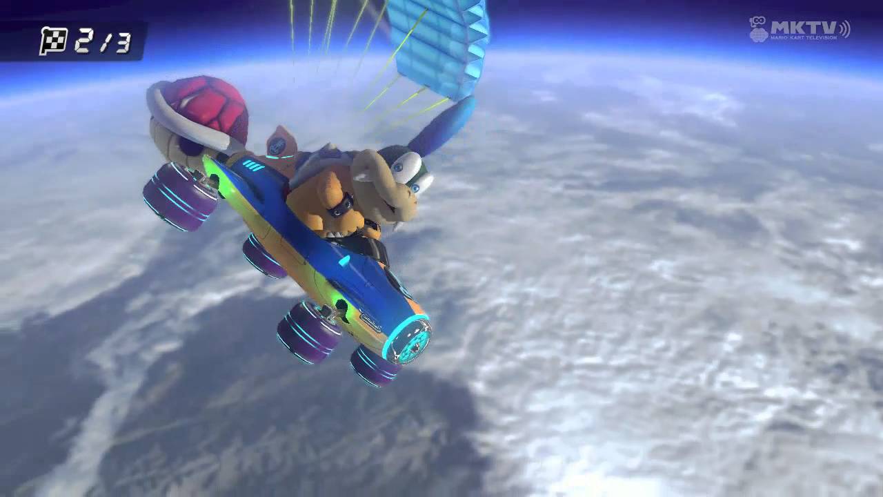 Wii U - Mario Kart 8 - Rainbow Road Phantom Green Shell - YouTube