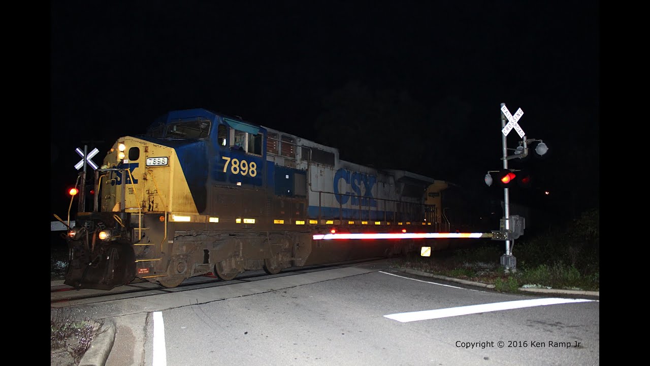CSX Night Action - Lakeland, FL - January 16, 2016 - YouTube