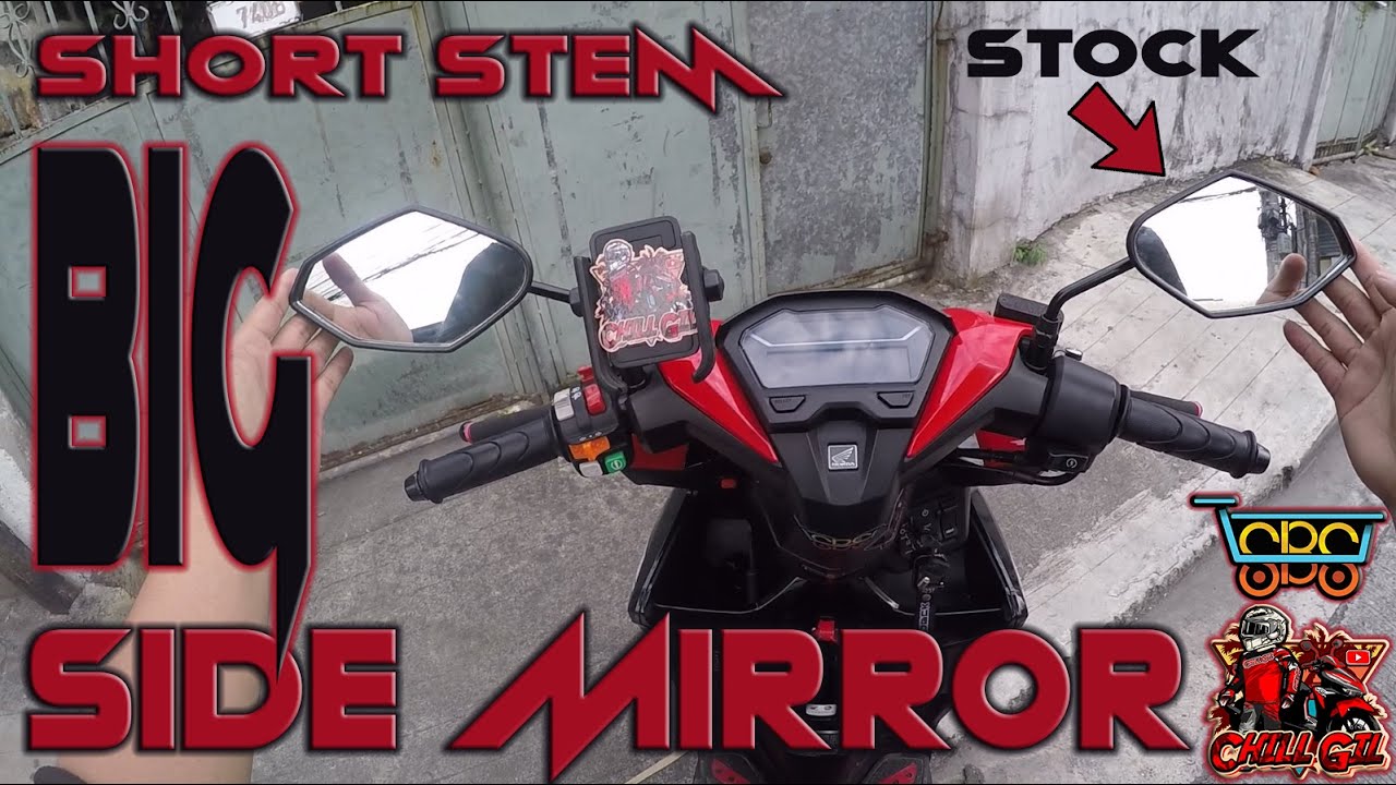 Short Stem with BIG Stock Side Mirror | Honda Click 125i | HAWTU EP02 ...