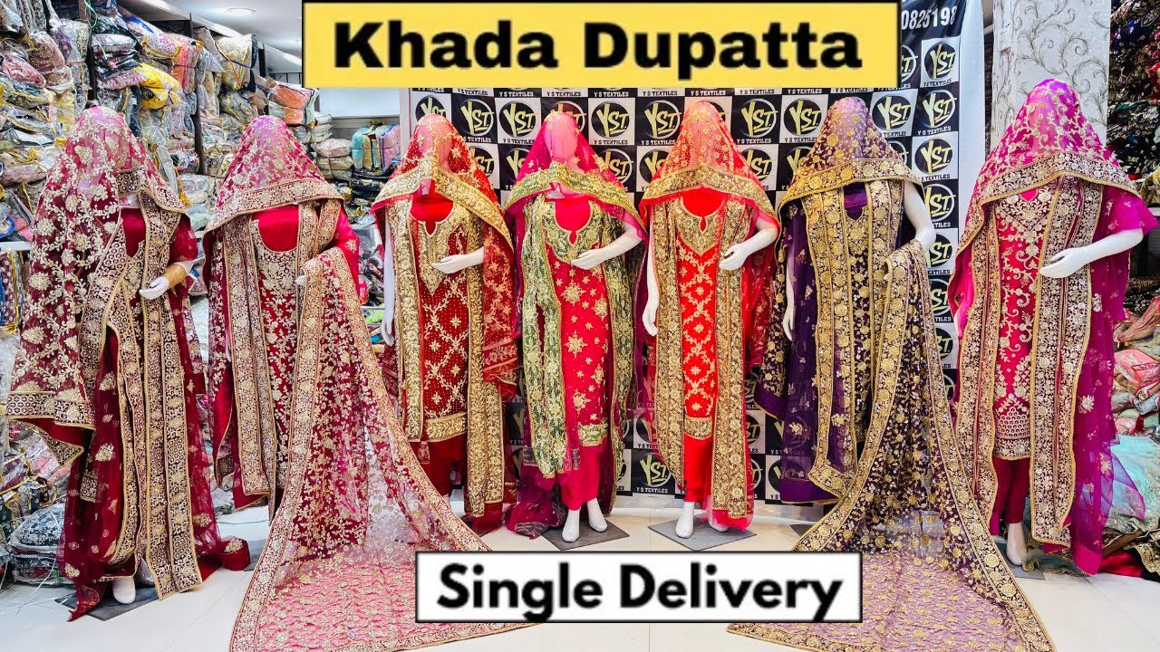 Khada Dupatta At Low Price in Hyderabad Wholesale Madina Market Bridal ...