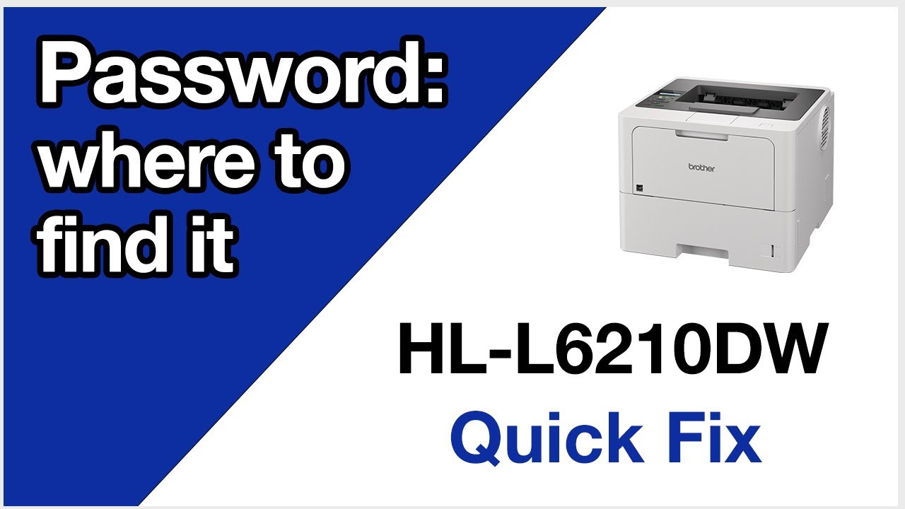 HLL6210DW find machine password – Brother quick fix - YouTube