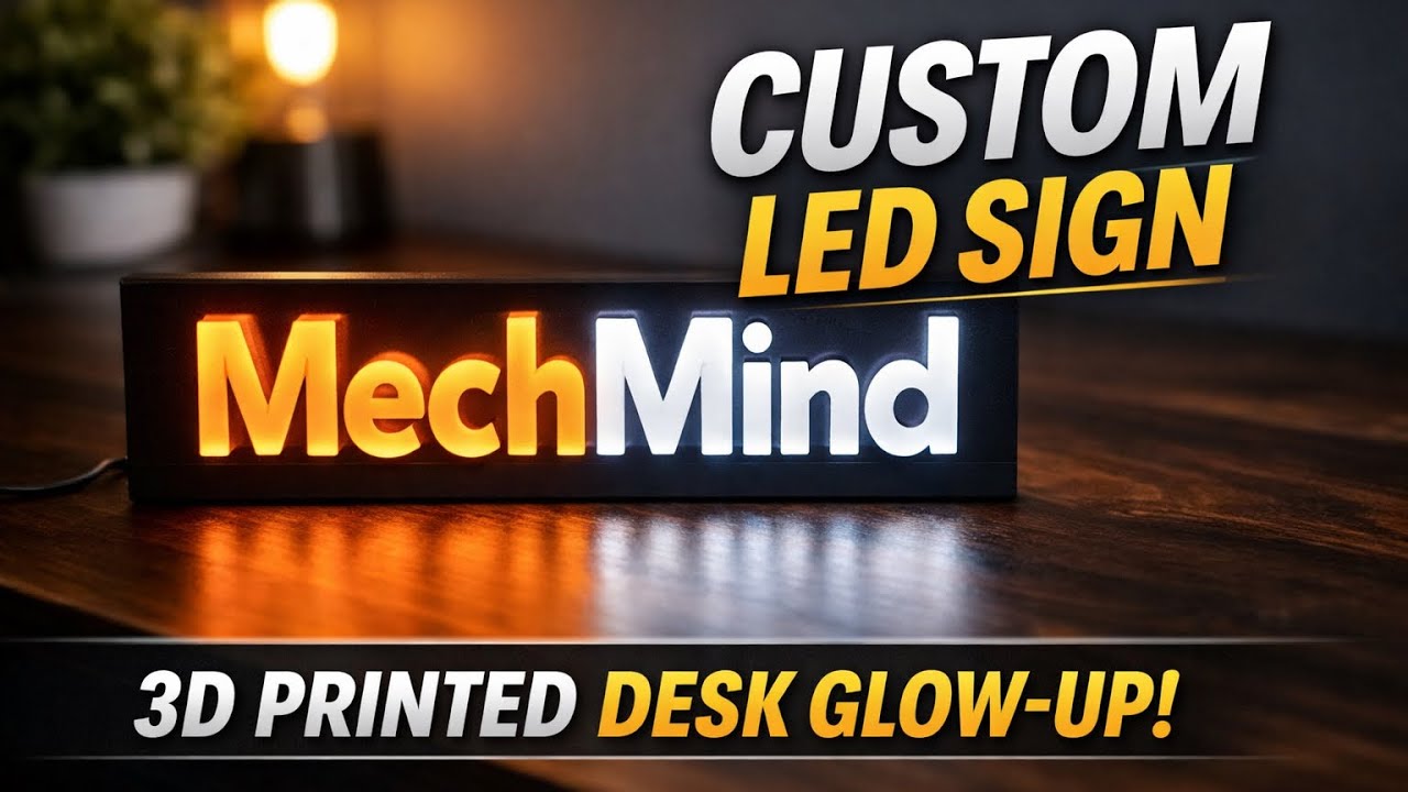 I Designed & 3D Printed a Custom LED Sign (Fusion 360 + Bambu Lab ...