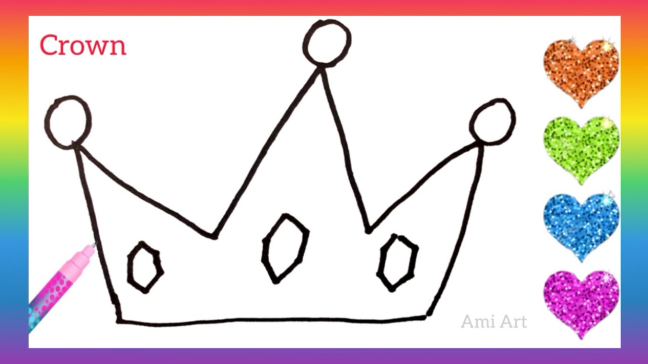 How to draw a Crown for kids || Crown Drawing || Drawing for children ...